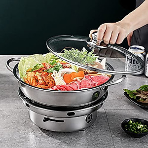 KELUNIS Chafing Dish Buffet Set, Stainless Steel Round Food Warming Tray with Fuel Holder for Parties, Dinners and Catering