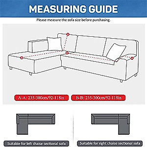 TVPFM 2 Pieces Waterproof Sectional Couch Covers, Stretch Sofa Slipcover with Elastic Bottom L-Shaped Sofa Covers Furniture Protector for Pets Cat Dog -Blue B-4-seater + 4-Seater