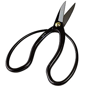 Wazakura Bonsai Scissors MADE IN JAPAN 7inch(180mm), Japanese Bonsai Garden Tools, Hasami Pruning Shears - Traditional Black