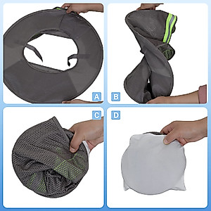 LIZMOF Hard Hat Sun Shade, High Visibility Sun Visor Neck Shade with Reflective Strip, Hard Hat Accessories, Full Brim, Man& Woman (Hard Hat Not Included), Grey, 2 Pack