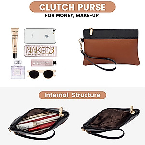 LOVEVOOK Laptop Bag for Women, Fashion Tote Bag, Large Capacity Computer bag, Vegan Leather Work Handbag, Messenger Bag Purse Set, Business Office Briefcase Fit 15.6 Inch Laptop, Black