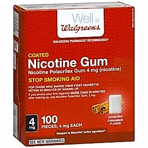 Walgreens Nicotine Replacement Gum 4Mg, Cinnamon, 100 ea