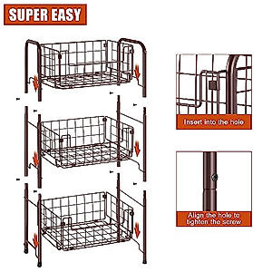 Freestanding Bathroom Shelving Unit,Metal 3 Tier Shelf,Bathroom Storage Organizer Shelf Basket Shelf for Bathroom,Kitchen,Living Room,Can Accommodate Toiletries Home Office Supplies(Antique Brass)