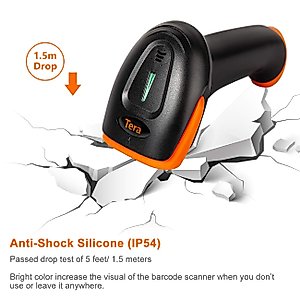 Tera Wireless 2D QR Barcode Scanner with Stand, 3 in 1 Compatible with Bluetooth & 2.4GHz Wireless & USB Wired Bar Code Reader Handheld HW0001