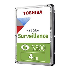 Toshiba S300 4TB Surveillance 3.5” Internal Hard Drive – CMR SATA 6 Gb/s 5400 RPM 128MB Cache - HDWT140UZSVAR