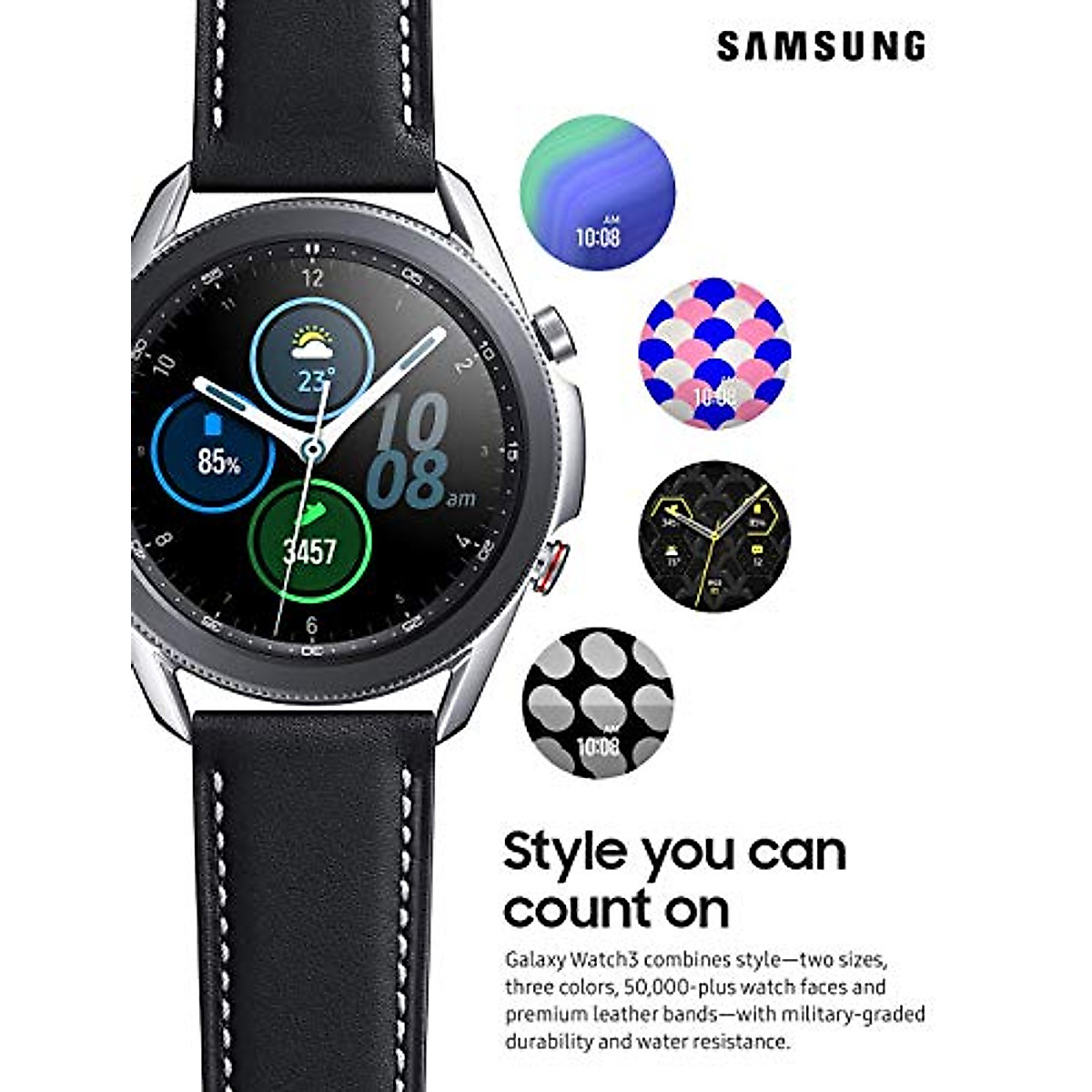 Samsung Galaxy Watch3 Watch 3 (GPS, Bluetooth, LTE) Smart Watch with Advanced Health Monitoring, Fitness Tracking, and Long Lasting Battery (Silver, 41MM) (Renewed)