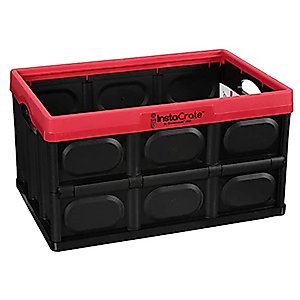 GreenMade InstaCrate Collapsible Storage Container, 12 gal, Red/Black