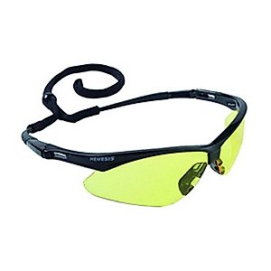 KIM CLARK 25659 Jackson V30 Nemesis Safety Glasses, 100% Polycarbonate Lens, Standard, Black/Amber