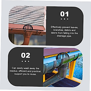 4 Pcs Eaves Filter Cover Round Balloons Expanding Water Hose mesh Filter roof Leaf Guard Gutter Leaf Strainer Gutter Topper Drainage Strainer Cover Draining Tube Filter Cover