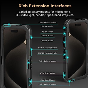 SmallRig for iPhone 15 Pro Max Phone Cage with 67mm Filter Adapter, Upgraded Quick Release Design Phone Video Rig Cage for Videography/Video Recording/YouTube/Live Streaming/Vlog - 4391B