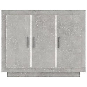 loibinfen Sideboard Buffet Server Storage Cabinet with 3 Doors, Console Table Home Kitchen Sideboard Dining Room Furniture Entryway Cupboard, Concrete Gray 36.2"x13.8"x29.5" -AA