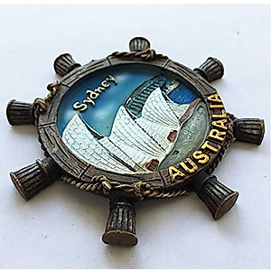 Sydney Australia 3D Refrigerator Magnet Travel Souvenirs,Hand-Made Rudder Shaped Sydney Australia Fridge Magnet Home and Kitchen Decoration Magnetic Sticker