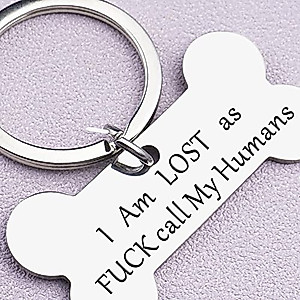 Personalized Dog Tags for Dog Mom Stocking Stuffer for Pet Funny Pet Dog Tag Keychain for Cats Dogs ID Tag Owner Personalized I'm Lost My New Puppy Engraved Bone ShapeTag for Dogs and Cats,