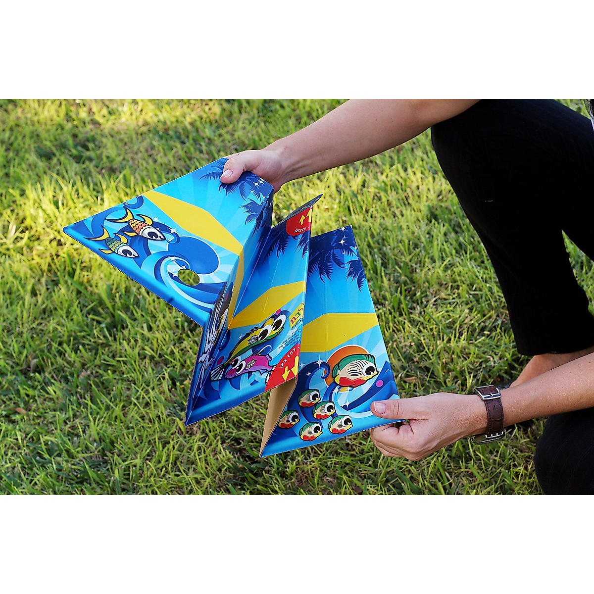 COMFYDO! Travel Potty Foldable Disposable Multiple-Use Potty Training (Ocean Fun) (Blue)