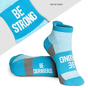 Gone For a Run Inspirational Athletic Running Socks | Women's Woven Low Cut | Inspirational Slogans | Over 25 Styles (Be Strong)