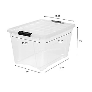 IRIS 53 Quart Stack & Pull Box, Clear