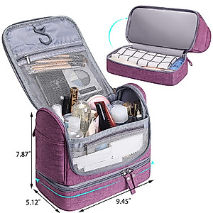 JUMENG Small Compact Hanging Travel Toiletry Bag Makeup Organizers Waterproof Cosmetic Bag Bathroom Shower Storage Bag Dop Kit for Men and Women