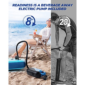 Valwix Inflatable Stand Up Paddle Board w/Electric Pump & Built-in Action Camera Mount Base, iSUP Paddleboard 350LBS Capacity