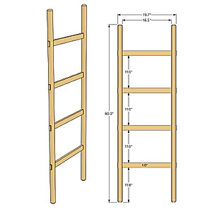 Asta Spateak Select Towel Ladder, Solid Teak 4-Bar Towel Ladder, ST-86 (60")