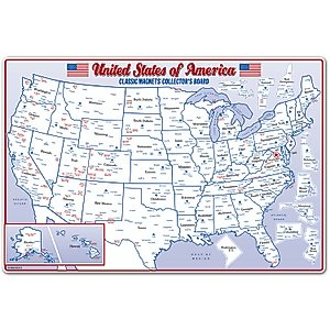 State Map Magnet Collector's Metal Display Board (Board Only), Made in U.S.A.