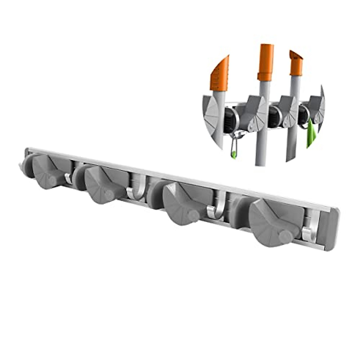 Cabilock Wall Mounted Holder Alumimum Mop Rack Household Metal Abs Wall Mounted Organizer