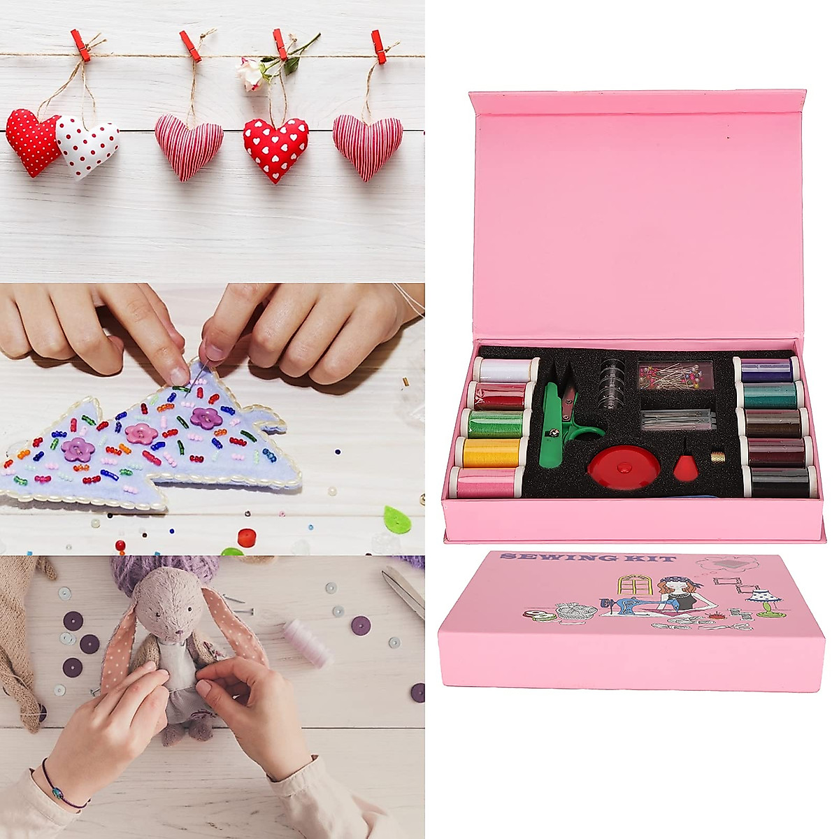 Sewing Kits, Needle Thread Scissor Ruler Bobbin Embroidery Machine Accessories Set - Complete Sewing Kit with Sewing Machine Accessories, Sewing Thread, Needles