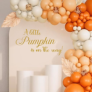 Gostman A Little Pumpkin is On The Way Balloon Arch Decal - Halloween Baby Shower Decorations,Thanksgiving Day Party Decor,Pumpkin Themed Party Supplies (Pumpkin Decal)