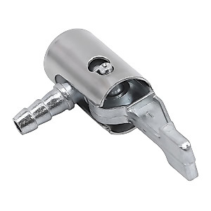 AUCELI 2PCS 1/4 inch Lock on All Metal Air Chuck, Inflation Pump with Hose Clamp, Mini Air Compressor Portable Tire Inflator Tire Chuck Nozzle, Hose End with Barb Connector (Hose Clamp)