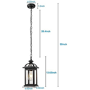 Darkaway Outdoor Wall Lights Fixtures 2 Pack with Outdoor Pendant Light for Porch, Patio, Garden