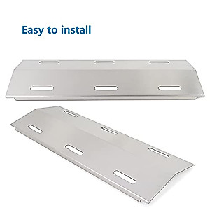 Zemibi Heat Plate for Ducane 30400040, 30400042, 30400043, 30400045, 30400046, 30558501, S3200, S5200, BBQ Stainless Steel Grill Burner Cover Flame Tamer Tent Shield, 16 7/8", Pack of 3