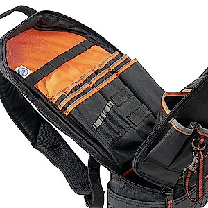 Klein Tools 55421BP-14 Tool Bag Backpack, Heavy Duty Tradesman Pro Tool Organizer / Tool Carrier with 39 Pockets and Molded Base