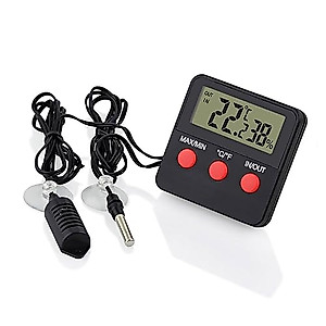 Yardwe 2 Sets Pet Thermometer Hygrometer Digital Thermometer Mini Digital Hygrometer Fish Tank Pet Hygrometer Reptile Hygrometer Lizard Thermometer Reptile Thermometer Glass Box Simple