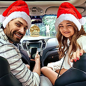 Jolette Designs Santa Claus Ornaments for Christmas Tree - Snowglobe Christmas Tree Decorations - Santa Reindeer and Sleigh Decor - Christmas Snow Globes Wooden Ornament with Rudolph Leading St Nick