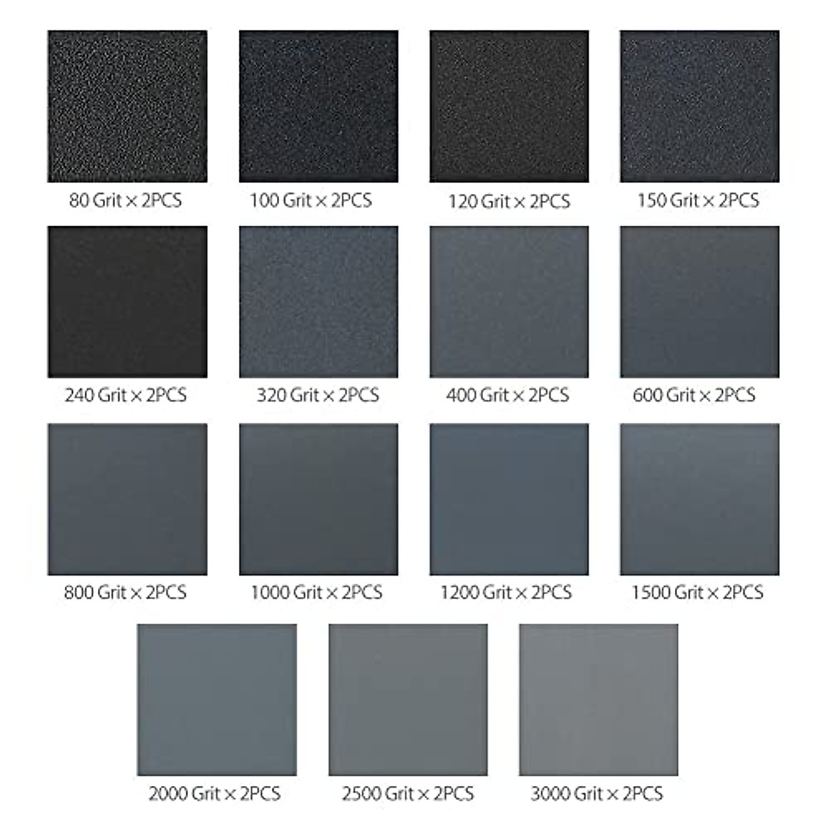 LotFancy Sandpaper 80 to 3000 Grit, 30PCS, 9 x 11" Dry Wet Sand Paper Assortment, Silicon Carbide Sanding Sheet, for Metal Sanding, Automotive Polishing, Wood Furniture, Wood Turing Finishing