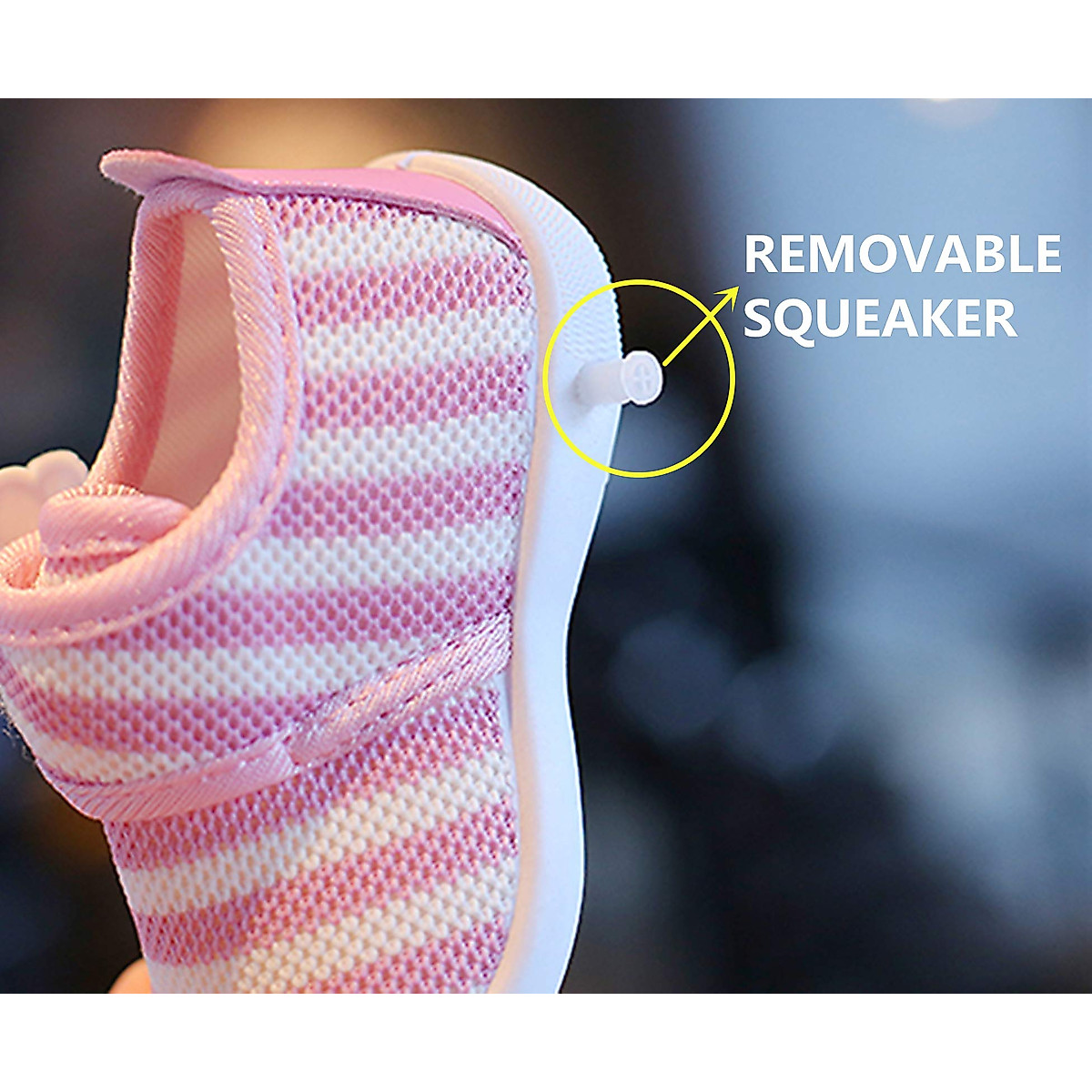 WILLFUN Toddler Squeaky Shoes Baby Boy Girl First-Walking Sneakers Infant Soft Sole Little Kid Trainers for 0-3-Year-old First Walkers(5 Toddler)