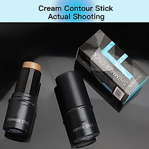3 Pcs Cream Contour Sticks, Shades with Highlighter & Shadow & Blush, Shimmer Cream Powder Waterproof and Long-lasting Face Cosmetics, Non-greasy Face Brightens & Blush Sticks.