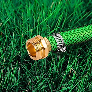 Hourleey Garden Hose Repair Connector with Clamps, Fit for 3/4" or 5/8" Garden Hose Fitting (6-Set)