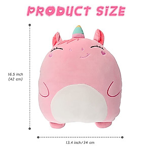 16’’ Unicorn Plush Pillow, Unicorn Pillows for Girls, Cute Unicorn Plush Stuffed Animal Pillow, Soft Plush Toy, Cartoon Hugging Pillow,Sleeping Pillow,Plush Gifts for Girls…