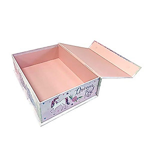VOTUM Decorative Nesting Storage Boxes with Lids Stackable Box Set with Cute Designs for Girls, Kids - Containers for Storage and Organization - Small, Medium, and Large (Dream Big)