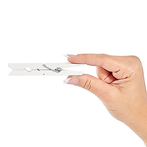 Juvale 100 Pack Bulk Large White Clothespins for Hanging Laundry, Photos, DIY Crafts (4 in)