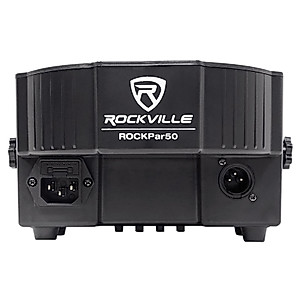 (24) Rockville LED RGB Par Can Wash Light + Dual Bracket Bundle: (1) Lighting Controller + MIDI Control, (1) 25ft 3 Pin DMX Lighting Cable, (23) 10ft 3 Pin DMX Lighting Cables (49 Items)