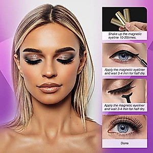 Royaomis 10 Pairs Cat-Eye Magnetic Lashes With Eyeliner Natural Looking, 3D Magnetic Eyelashes Natural Look With Eyeliner, Fake Eyelashes Magnetic, Eye Lashes Pack Natural Magnetic Eyelashes