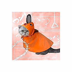 Wolancy Pochita Cat Dog Costume Chainsaw Cloak for Pet Halloween Clothes