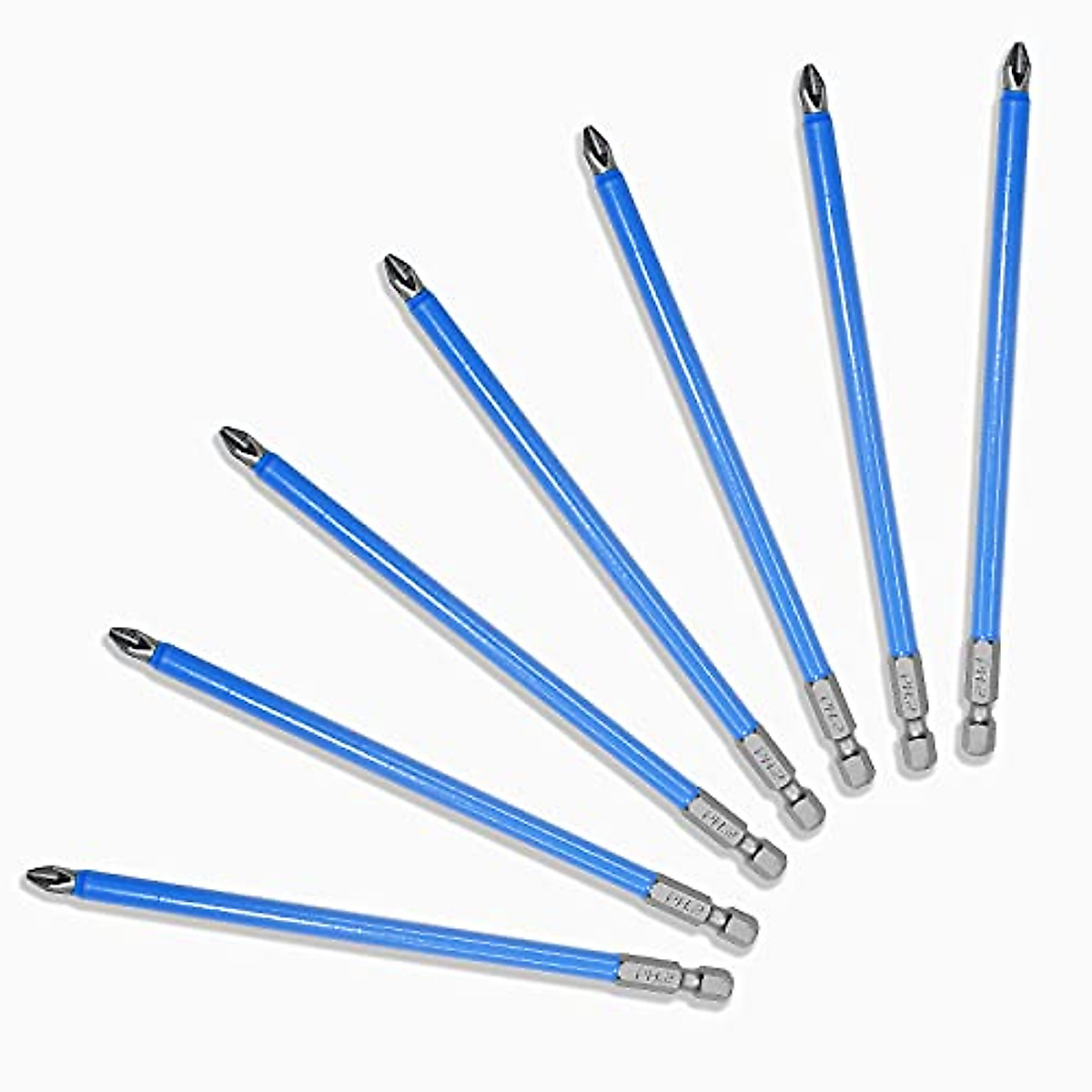 Uenhoy 10 Pcs Magnetic Phillips Screwdriver Bits Set 6 Inch Long Anti Slip Phillips Bits #2, 1/4 Inch Hex Shank (PH2 x 150MM)