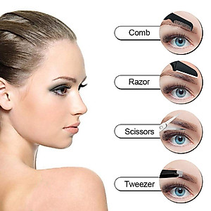 7 in 1 Eyebrow Grooming Kit for Women Eyebrow Scissors Eyebrow Brush Set Brow Brushes Scissors Tweezers Replaceable Eyebrow Razor