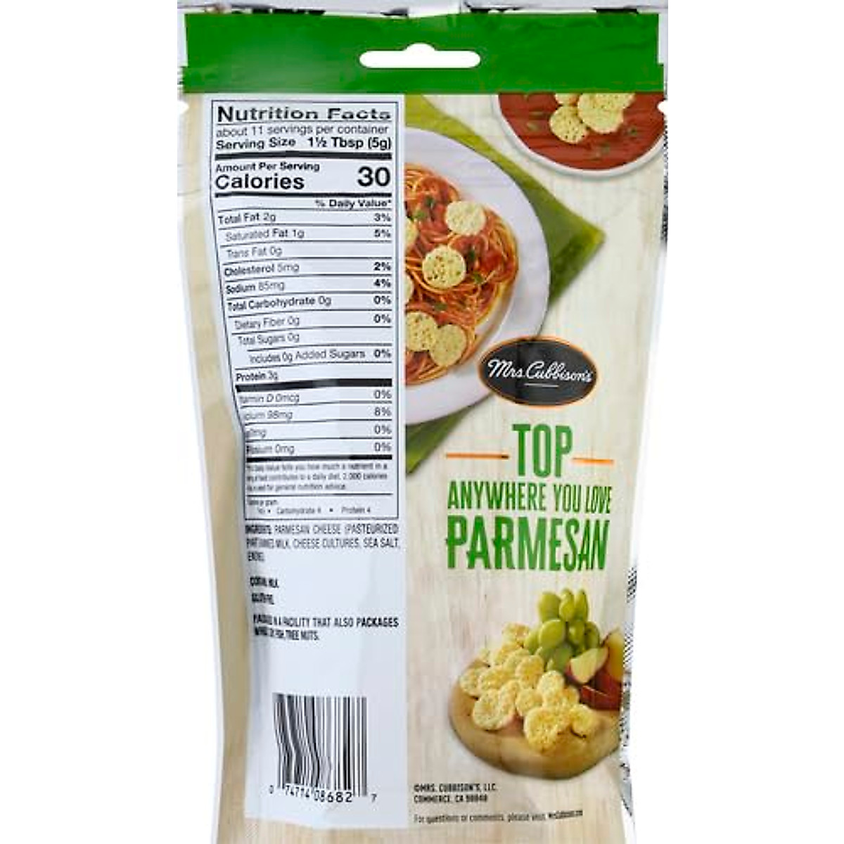 Mrs. Cubbison's Cheese Crisps - 100% Real Cheese, Keto Friendly, Great for Snacking and Salad Topper - Parmesan Flavor, 1.98 Ounce (Pack of 1)
