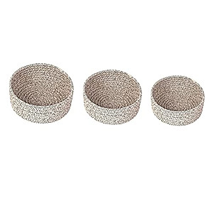NUSITOU 3pcs Woven Storage Basket Storage Baskets Wicker Storage Bins Kids Storage Bins Woven Storage Organizer Flower Planter Basket Small Woven Baskets Woven Snacks Basket Manual