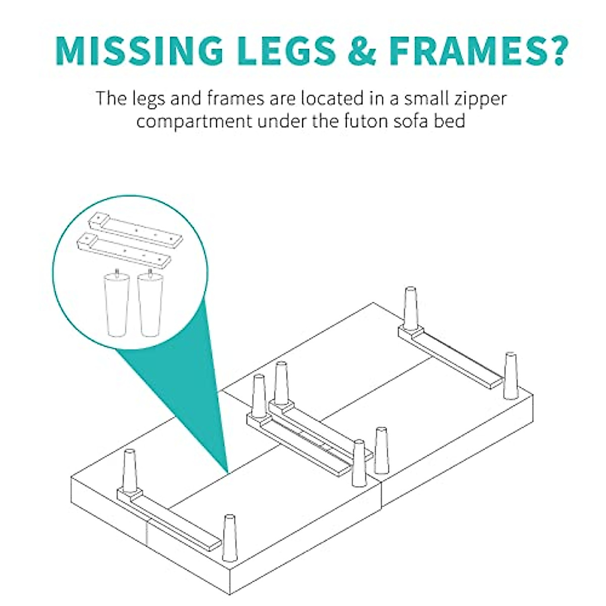 Small Faux Leather Futon Sofa Bed Adjustable Convertible Sleeper Sofa for Living Room, Apartment, Dorm w/Storage Ottoman Coffee Table Bench, Lumbar Pillows and Folding Recliner (Black Sofa Bed)