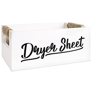 Uncle Bennie's Dryer Sheet Dispenser - Modern Farmhouse Dryer Sheet Holder for Laundry Room - Fabric Sheets Container Box - Laundry Organization & Storage, Off-White