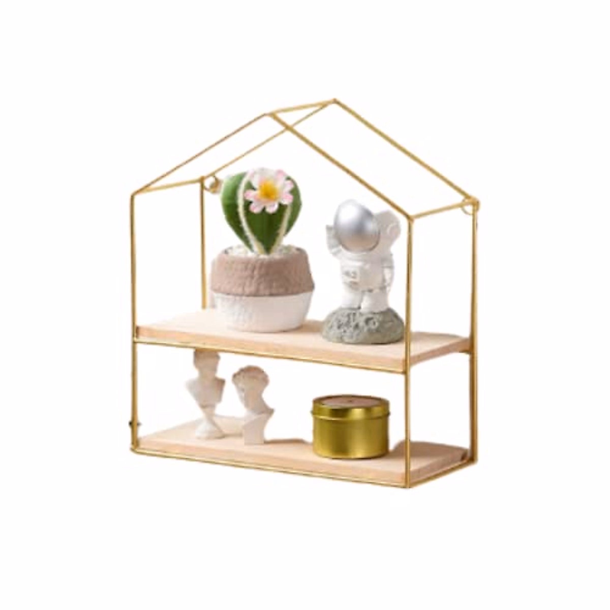 Westville Floating Shelves - Wall Mounted Home Shaped Floating Shelf with Solid Wood Board - Decorative Wall Shelves for Home Decor, Room Decor, Kitchen, Bedroom (4" D x 10" W x 10" H)